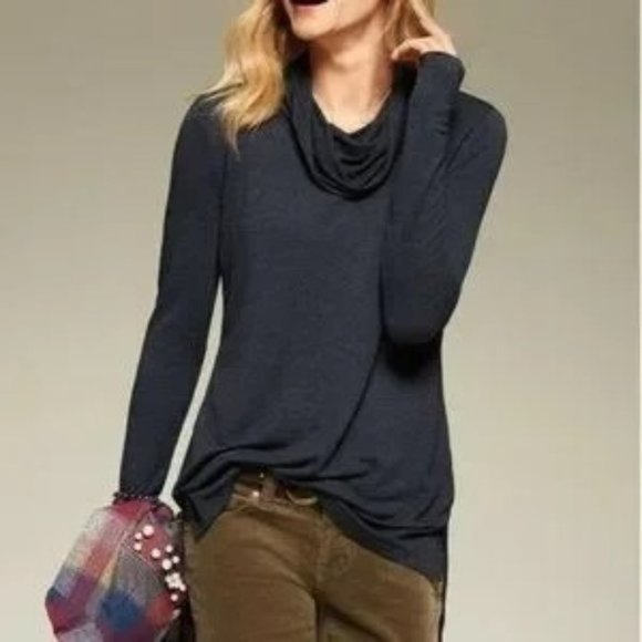 CAbi | Tops | Cabi M Medium Turtle Tee Tunic Top Midnight Blue Cowl ...